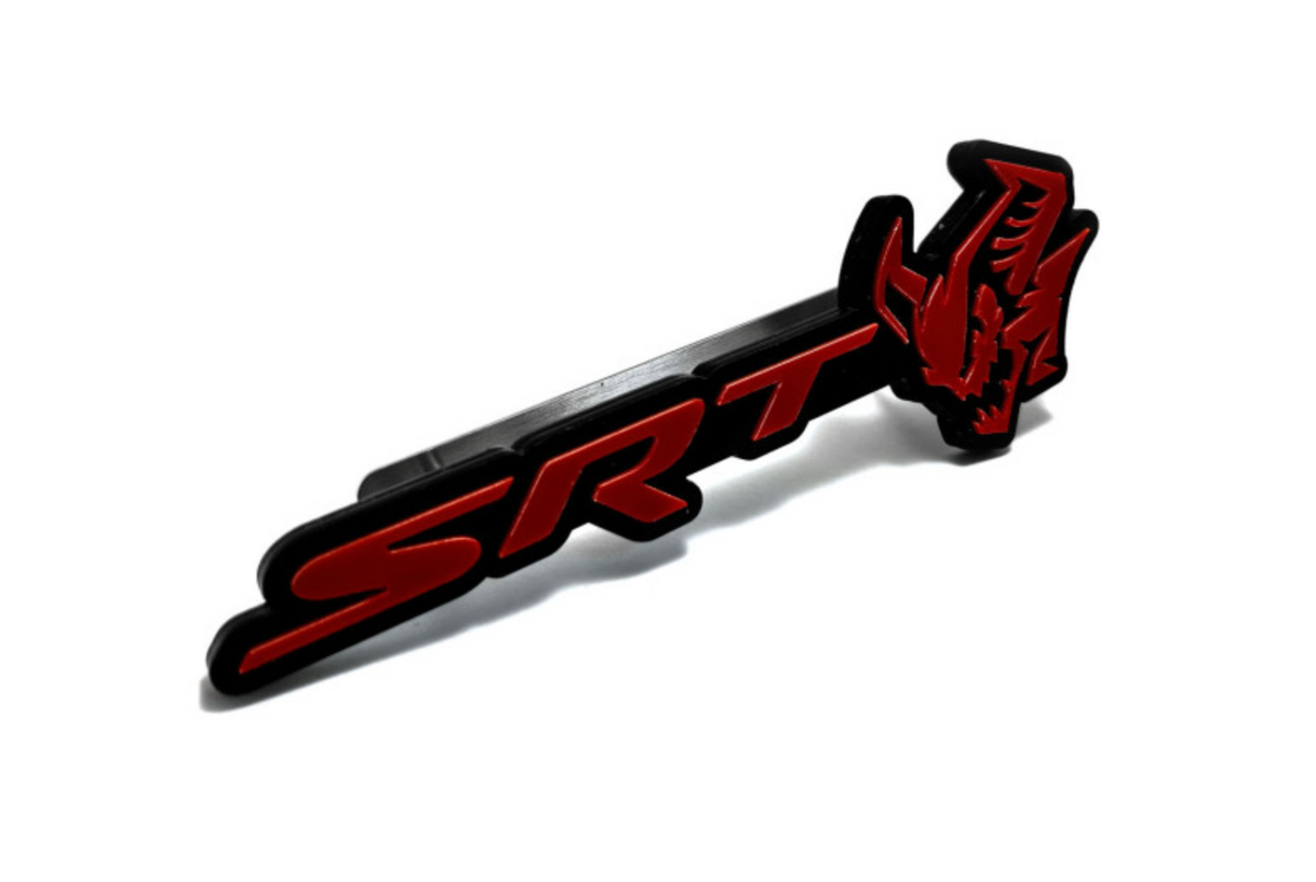 Dodge Radiator grille emblem with SRT Demon logo (Type 2) – decoinfabric