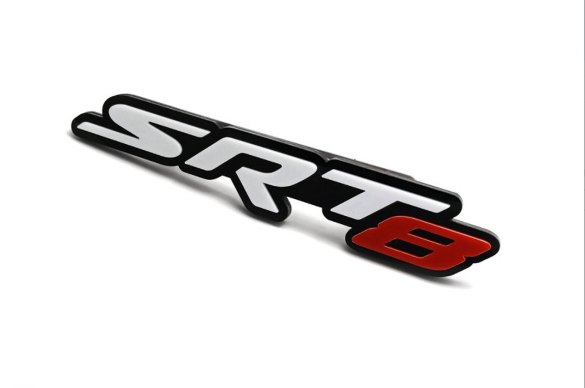 DODGE Radiator grille emblem with SRT8 logo (Type 2) – decoinfabric