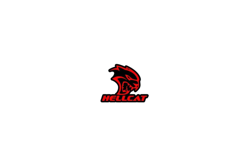 DODGE Radiator grille emblem with Hellcat + text Hellcat logo ...