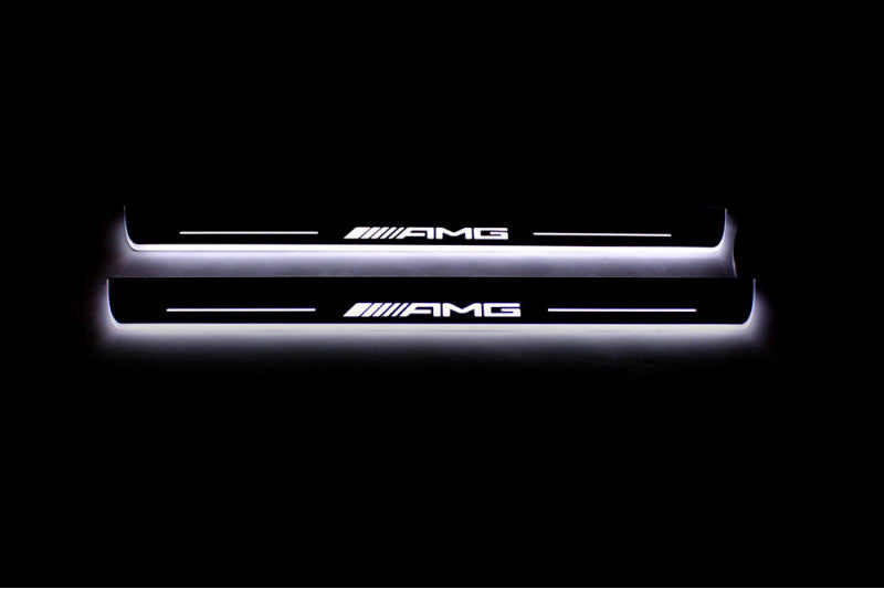 Mercedes C W204 2007-2014 LED Door Sills PRO With AMG Logo | decoinfabric