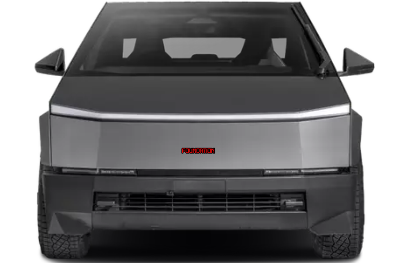 Tesla Cybertruck radiator grille emblem with Foundation logo – decoinfabric