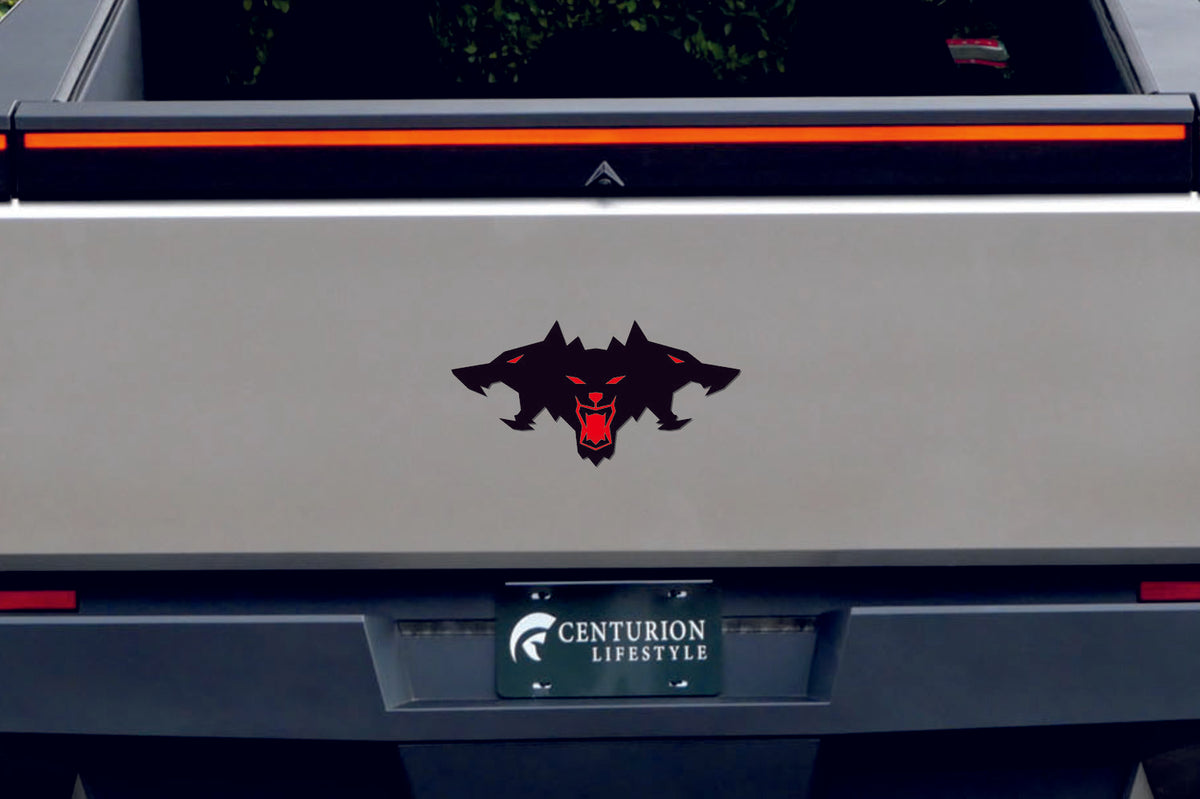 Tesla Cybertruck tailgate trunk rear emblem with Cyberbeast logo (BIG ...