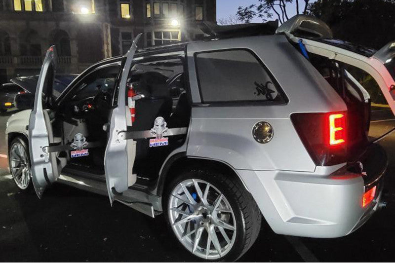 Car Show Stainless Steel Door Props with 392 srt logo – decoinfabric