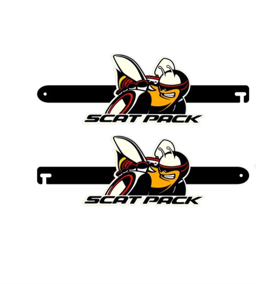 Car Show Stainless Steel Door Props with SCAT PACK logo – decoinfabric