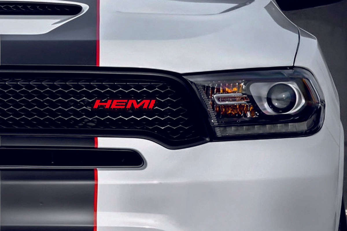 Chrysler Radiator grille emblem with HEMI BLOOD logo |... – decoinfabric