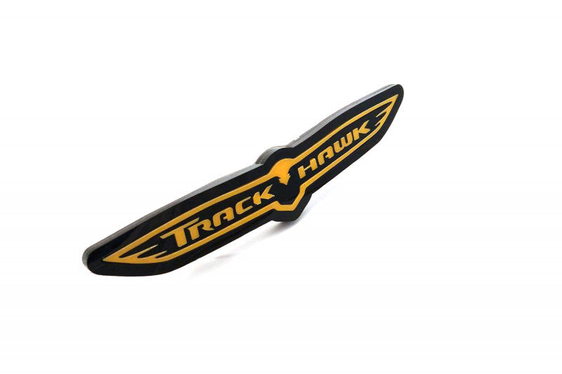 Jeep tailgate trunk rear emblem with Trackhawk logo (type 2) | decoinfabric
