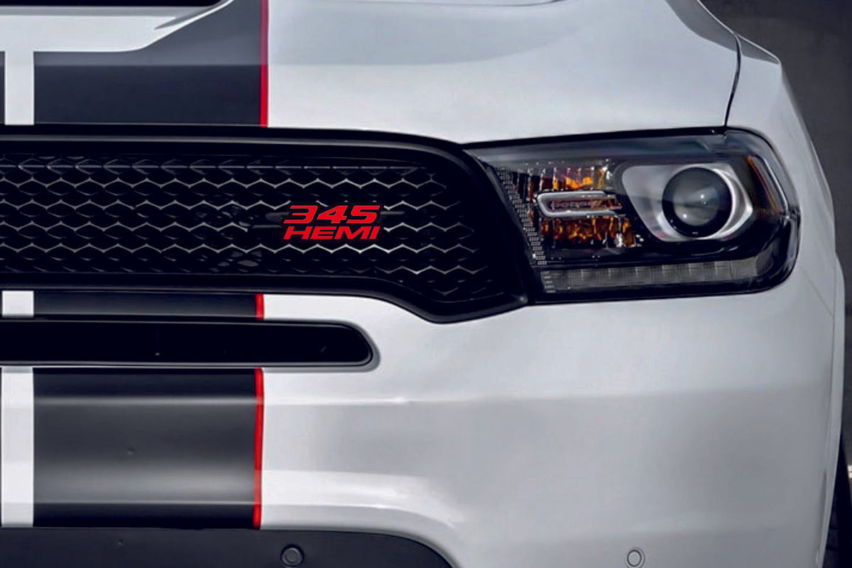 DODGE Radiator grille emblem with 345 HEMI logo (type 2) | decoinfabric