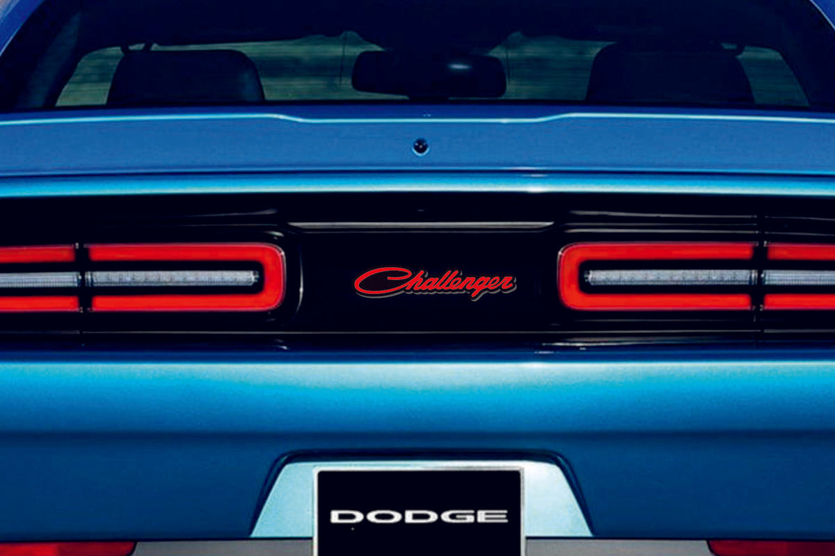 Dodge Challenger trunk rear emblem between tail lights with Challenger ...