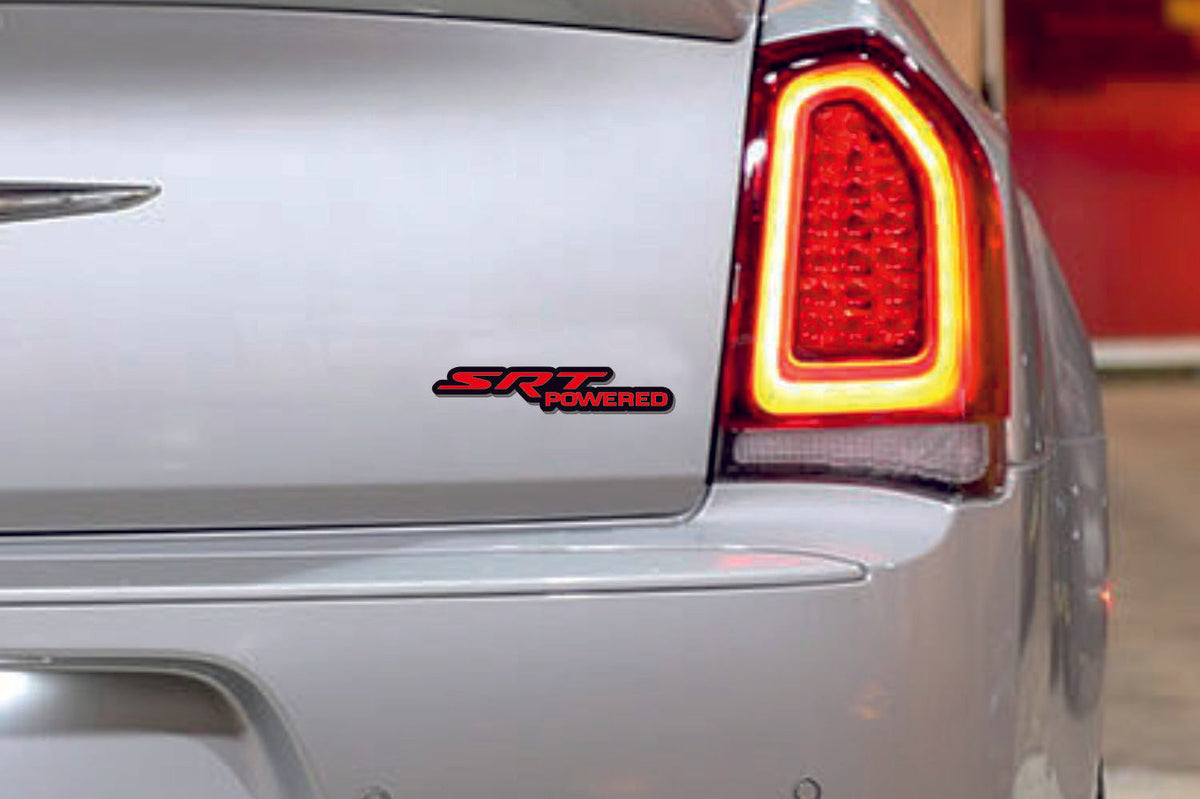 Dodge tailgate trunk rear emblem with SRT powered logo | decoinfabric