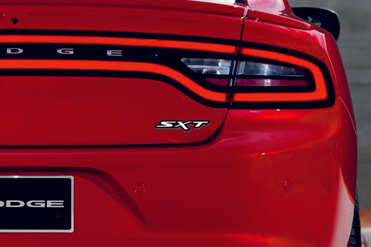Dodge tailgate trunk rear emblem with SXT logo | decoinfabric